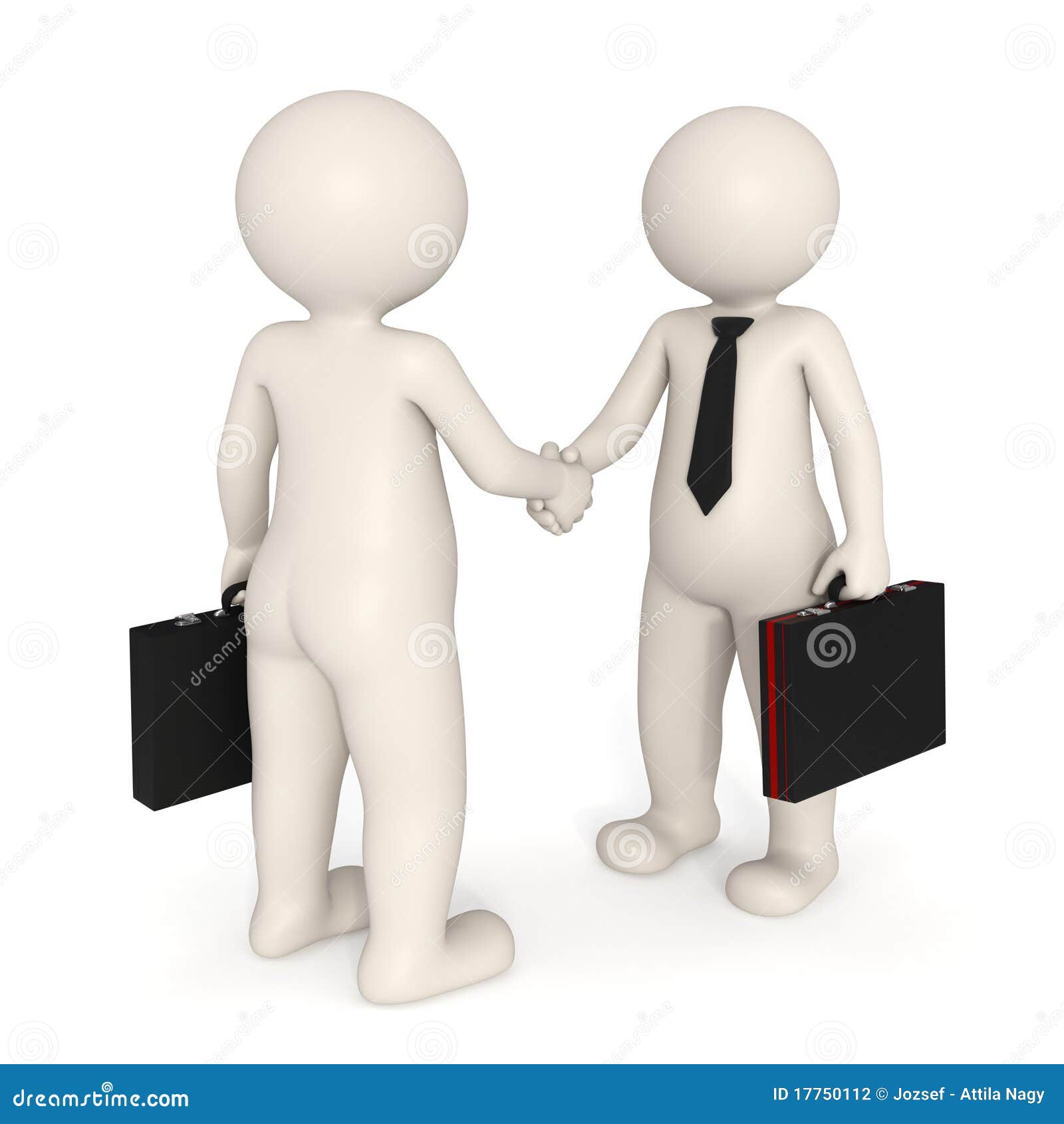 3d Bedrijfsmensen Die Handen Schudden Stock Illustratie - Illustration ...