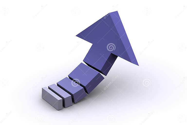 3d Bended Arrow stock illustration. Illustration of icon - 2311838