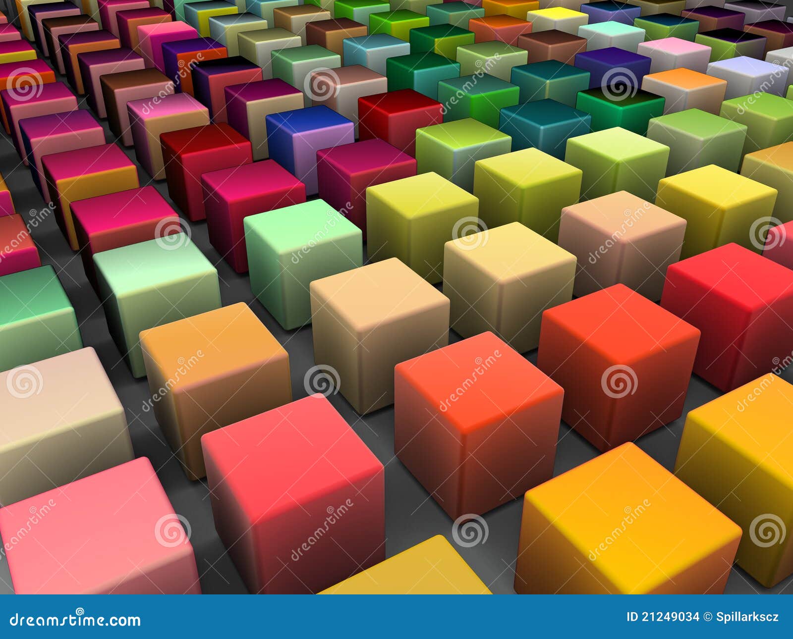 3d Beveled Cubes in Multiple Bright Colors Stock Illustration ...