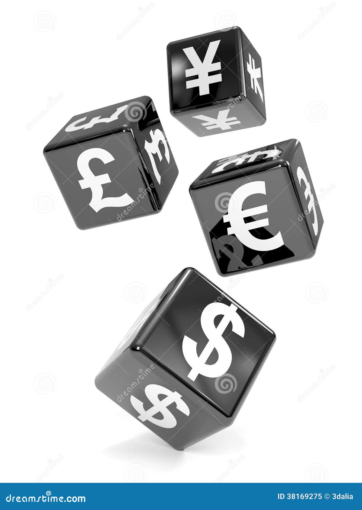 3d Black Currency Dice Falling Stock Illustration - Illustration of ...