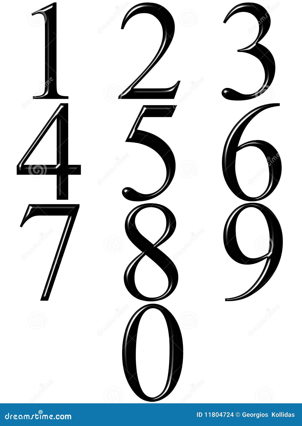 Black Numbers On A White Background. Sketch. Set Vector Illustration ...
