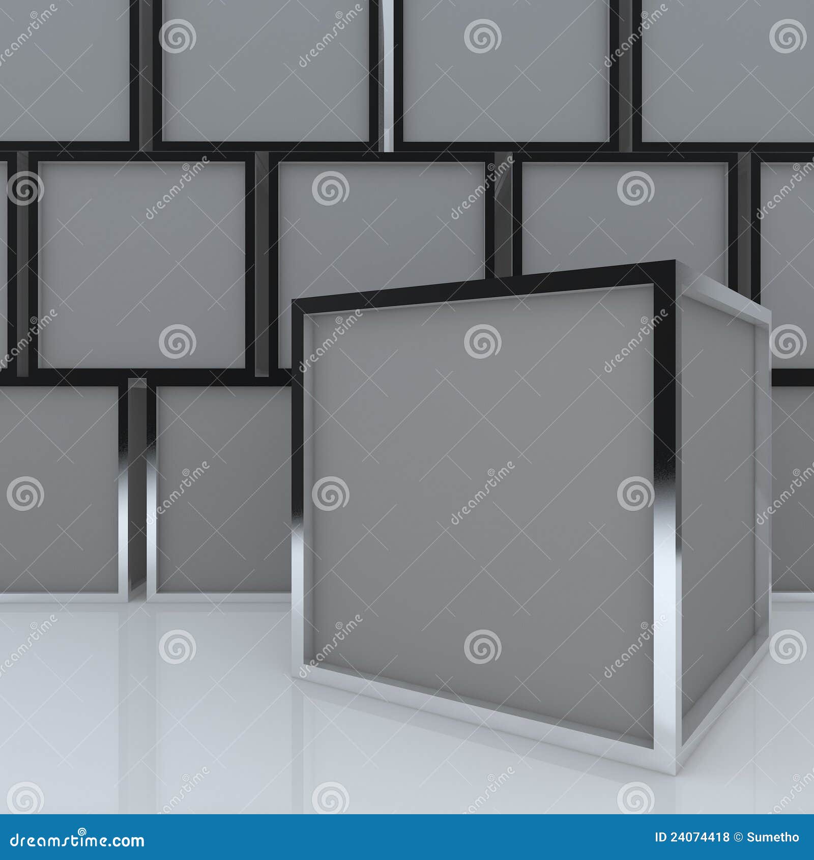 3D Blank Abstract Gray Box Display Royalty Free Stock Photos - Image ...