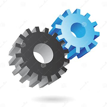 3d blue and black cogs stock vector. Illustration of metal - 14977362