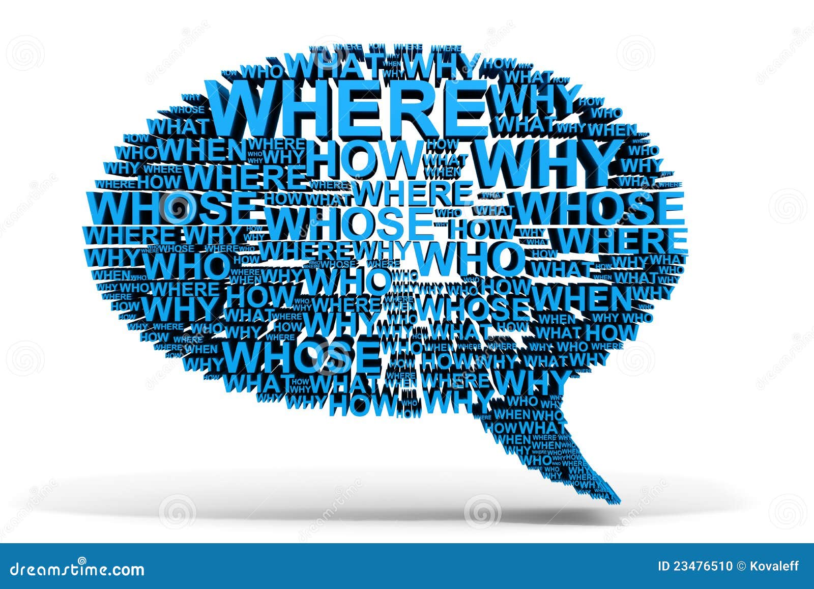 3D Blue Bubble Talk from Questions. Stock Illustration - Illustration ...