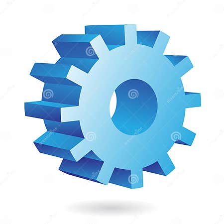 3d blue cog stock vector. Illustration of business, engineer - 14977354