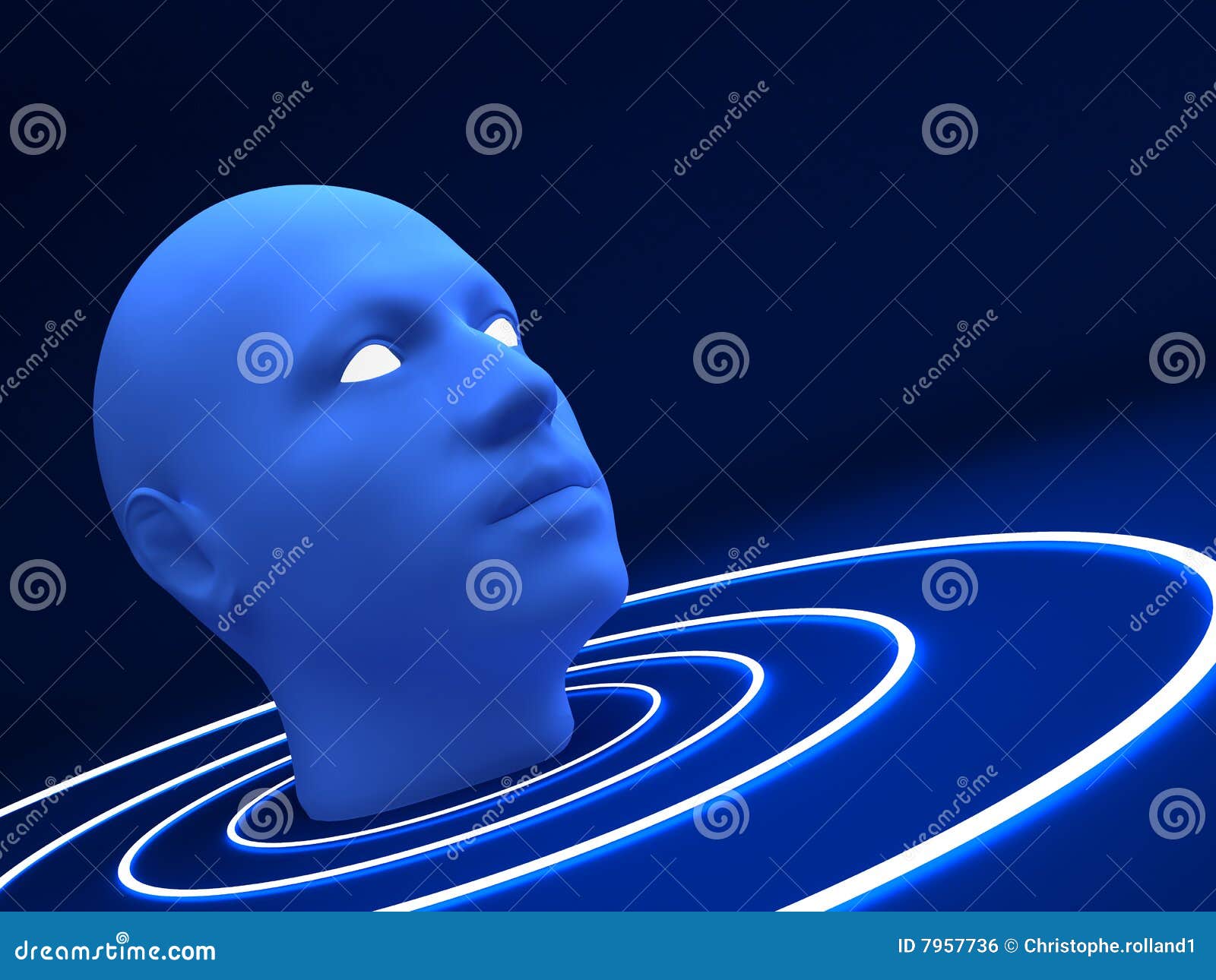 3d blue head stock illustration. Illustration of abstract - 7957736