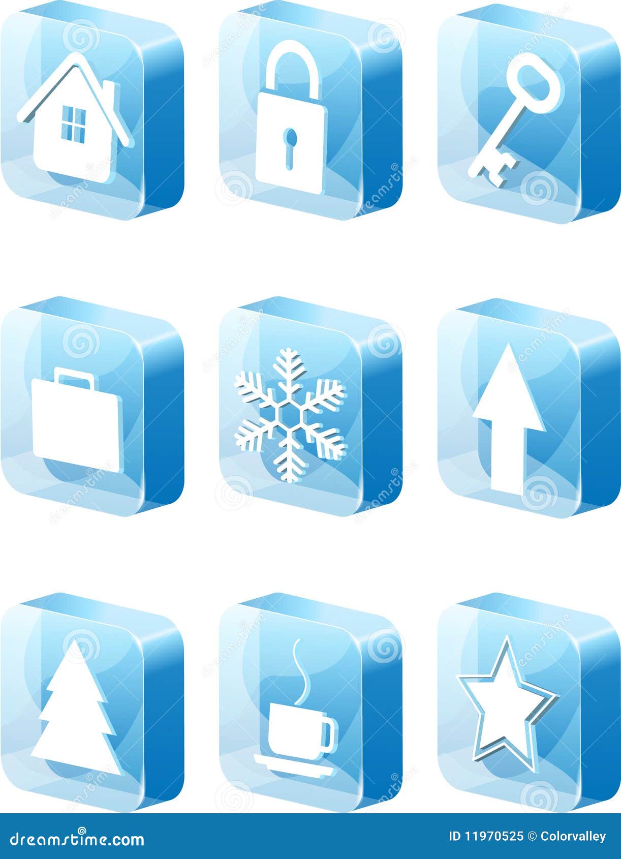 3d blue icons set stock vector. Illustration of assistance - 11970525