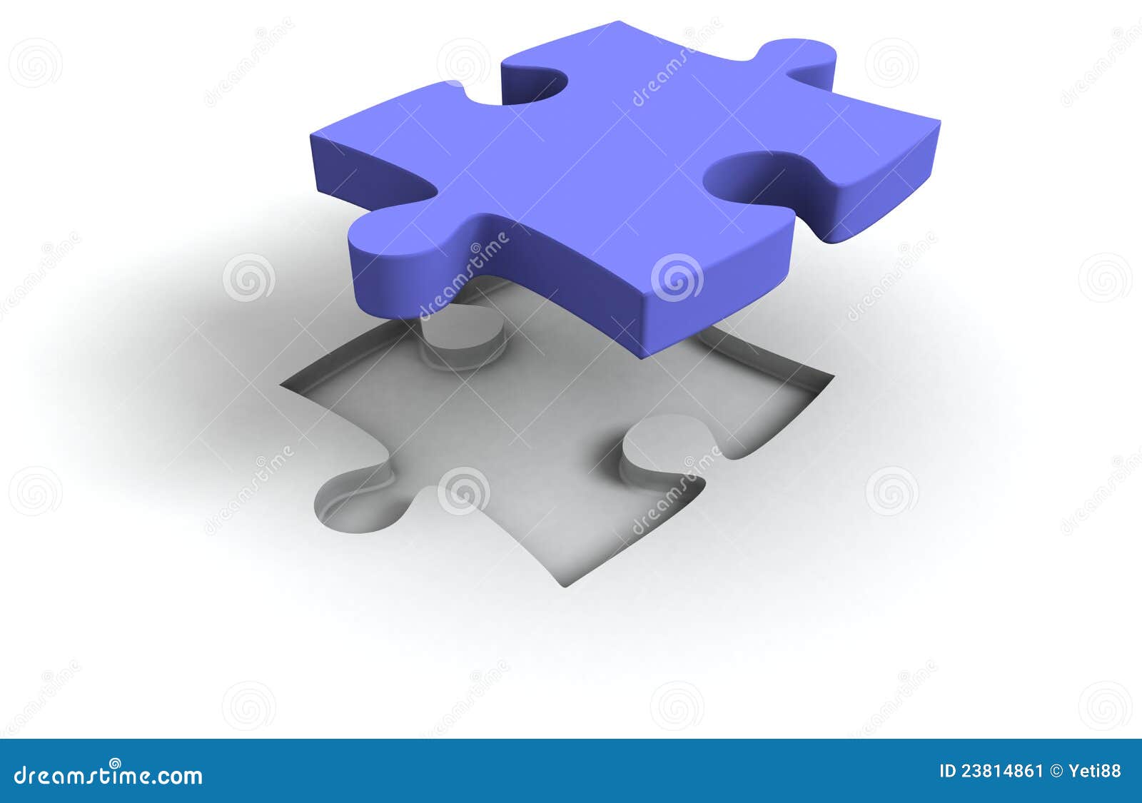 3d blue jigsaw puzzle stock illustration. Illustration of attached ...