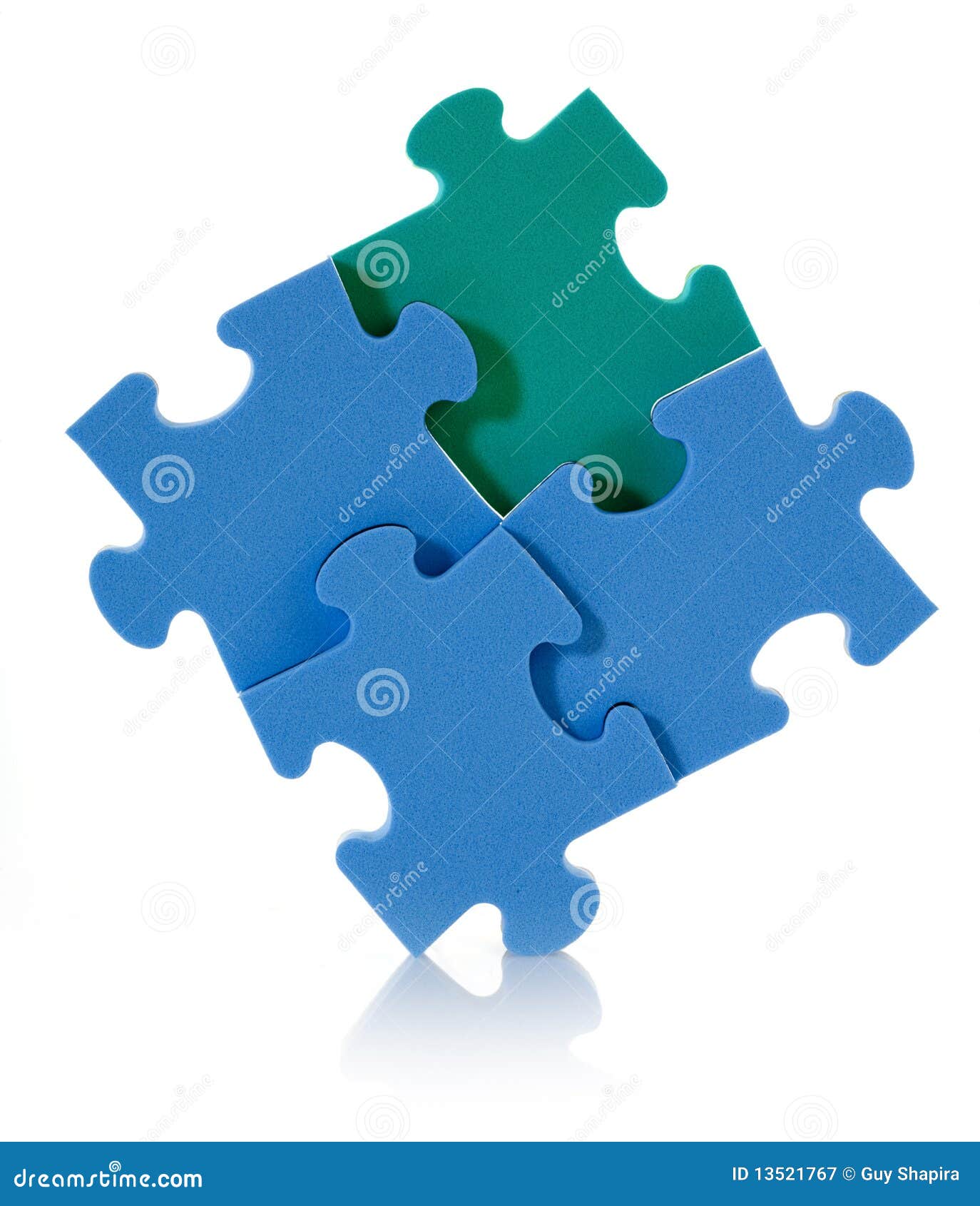 3D blue puzzle stock image. Image of strategy, organization - 13521767