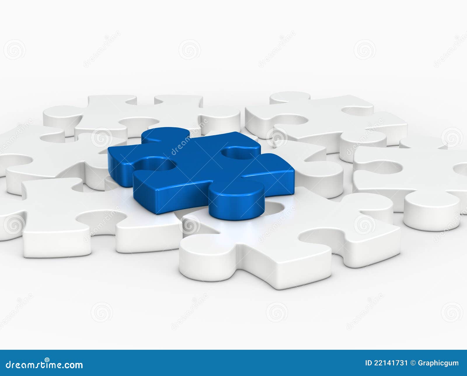 3d blue puzzle piece stock illustration. Illustration of element - 22141731