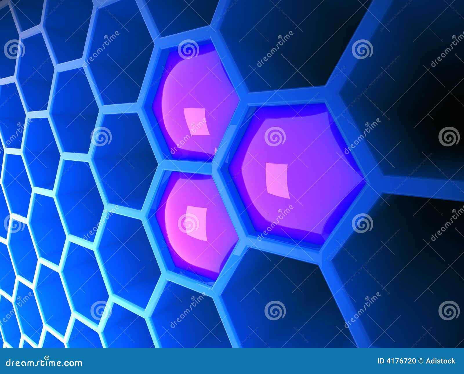 3d blue tech honeycomb stock illustration. Illustration of business ...