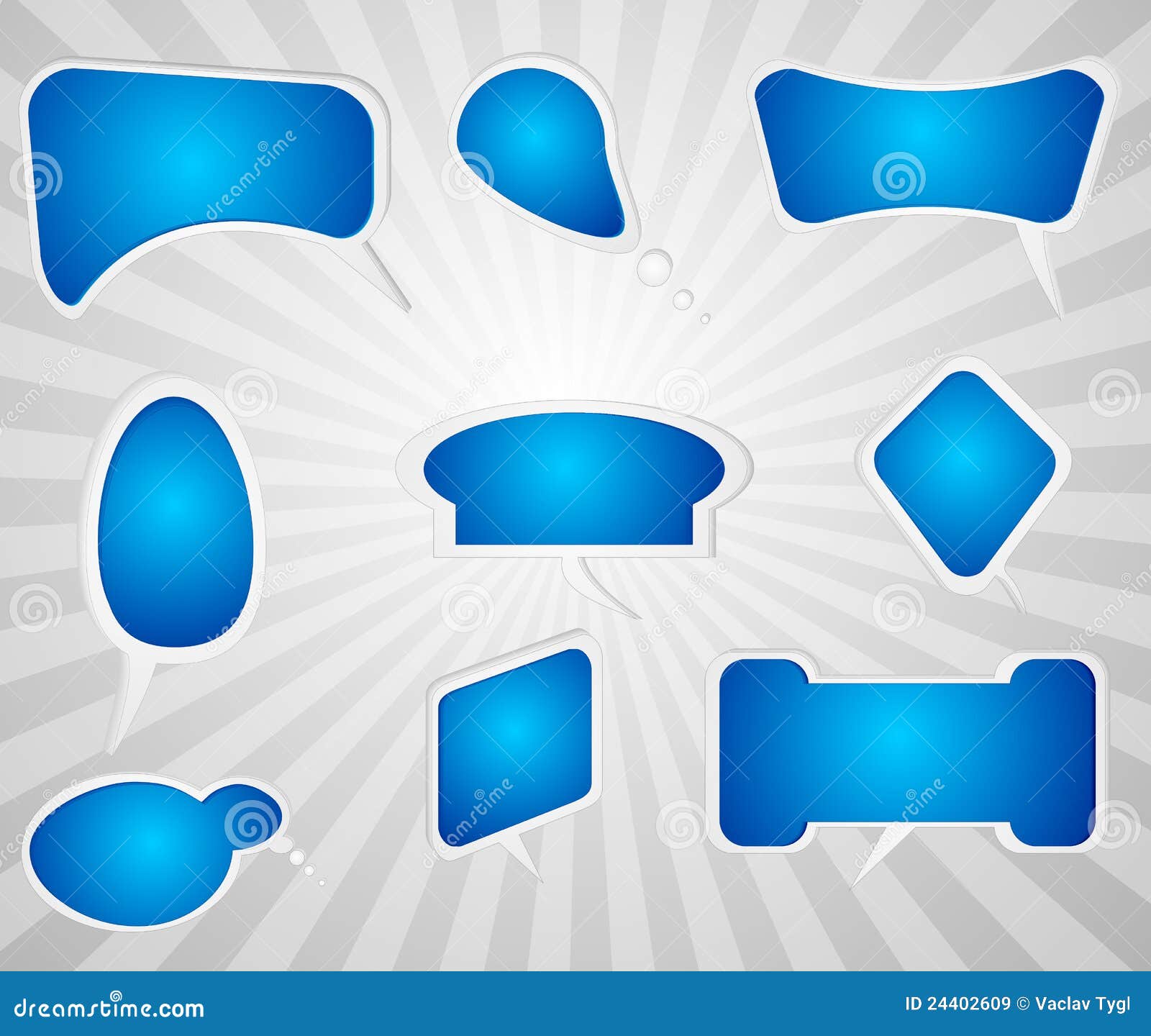 3D Blue text bubbles stock vector. Illustration of label - 24402609