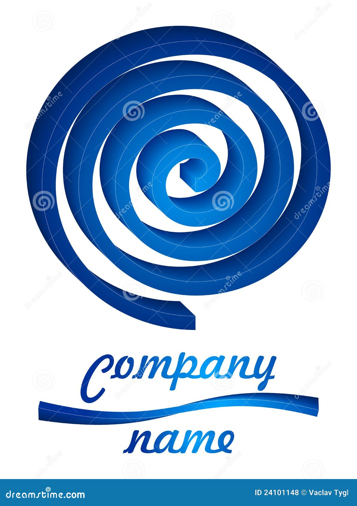 3D blue twist logo stock vector. Illustration of icon - 24101148