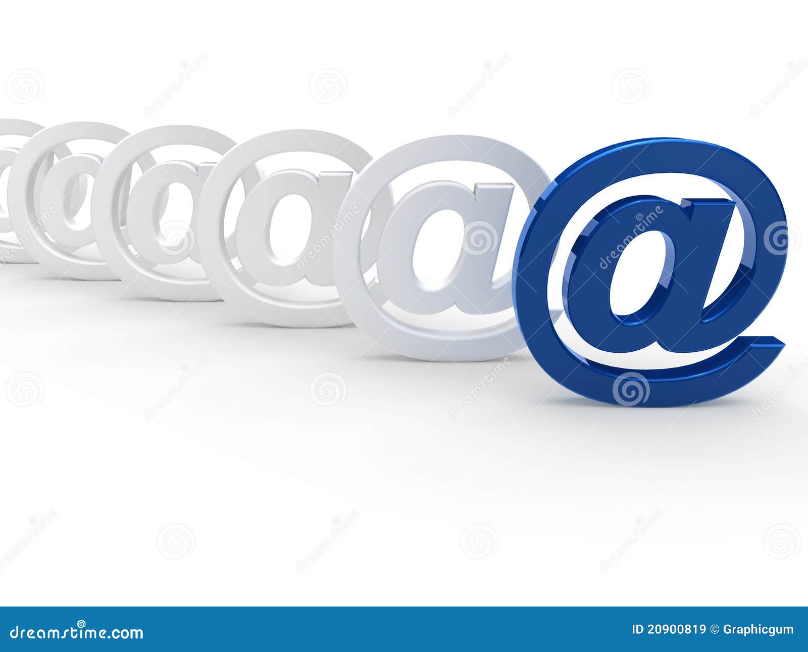 3d blue white email sign stock illustration. Illustration of digital ...