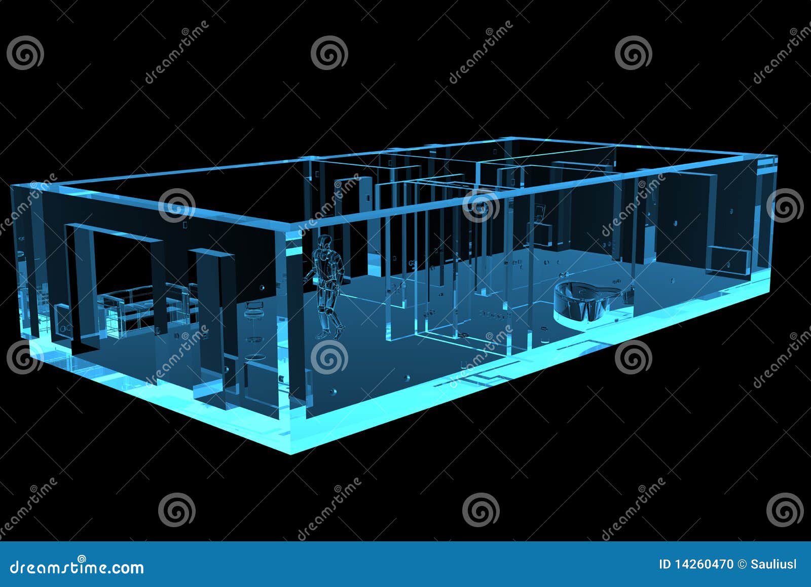 3D Blue Xray Transparent Flat Stock Illustration - Illustration of ...