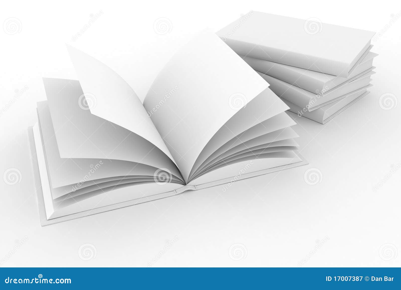 3d Books with Blank Cover and Pages, Isolated on Stock Illustration ...