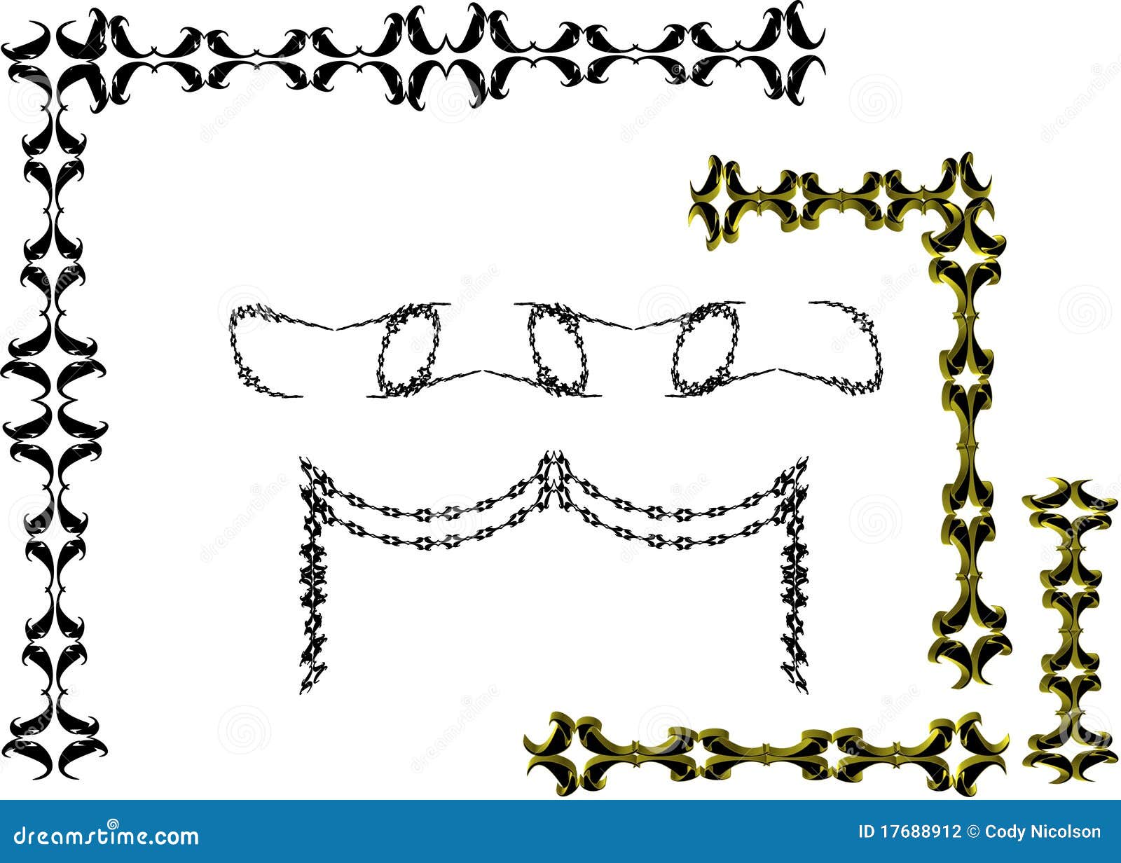 3d borders on white stock illustration. Illustration of black - 17688912