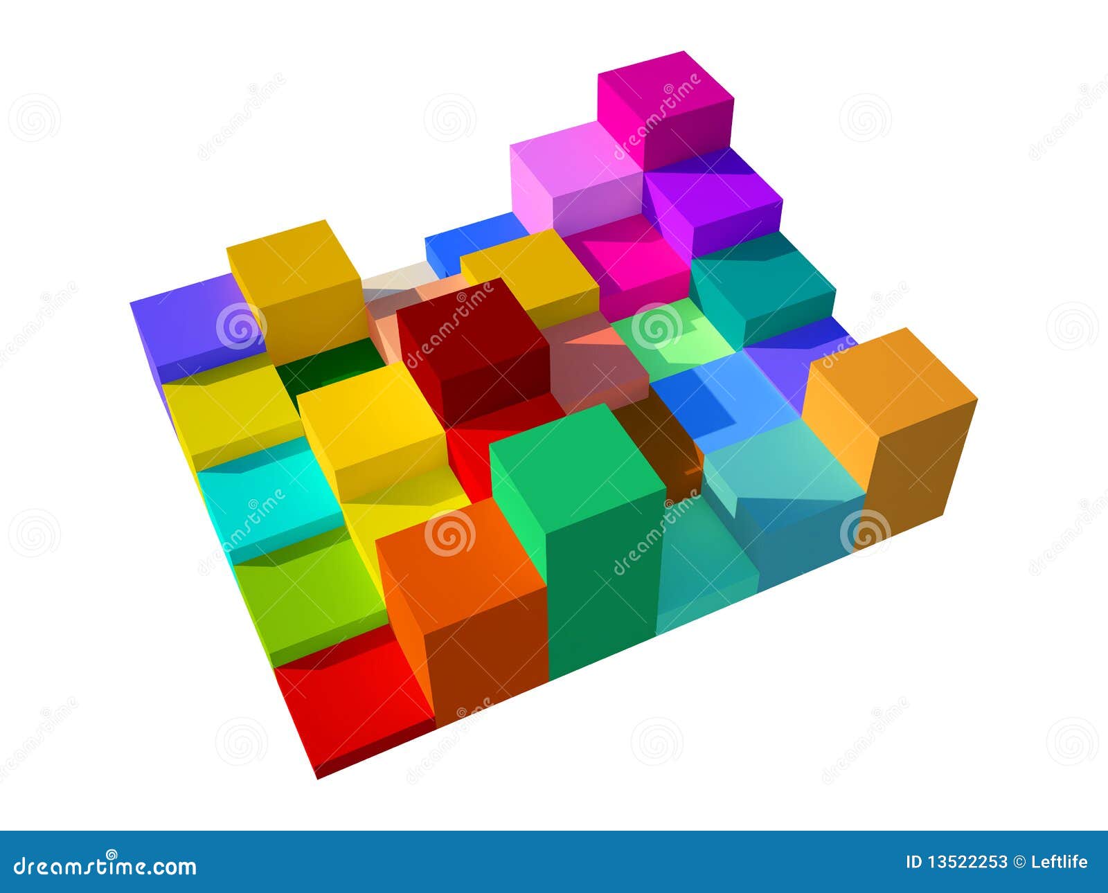 3d box stock illustration. Illustration of blue, perspective - 13522253