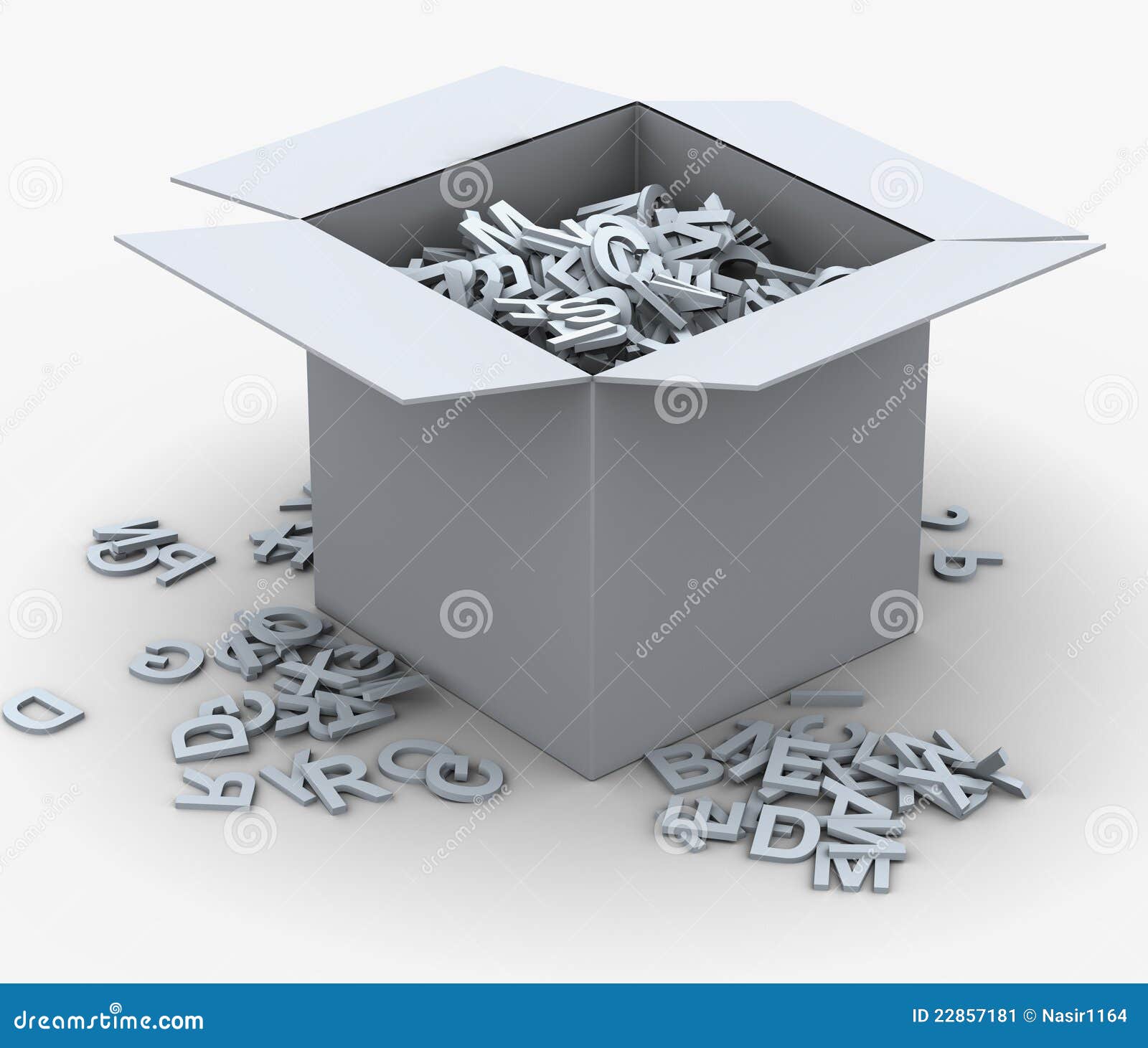 3d box of alphabets stock illustration. Illustration of preschool ...