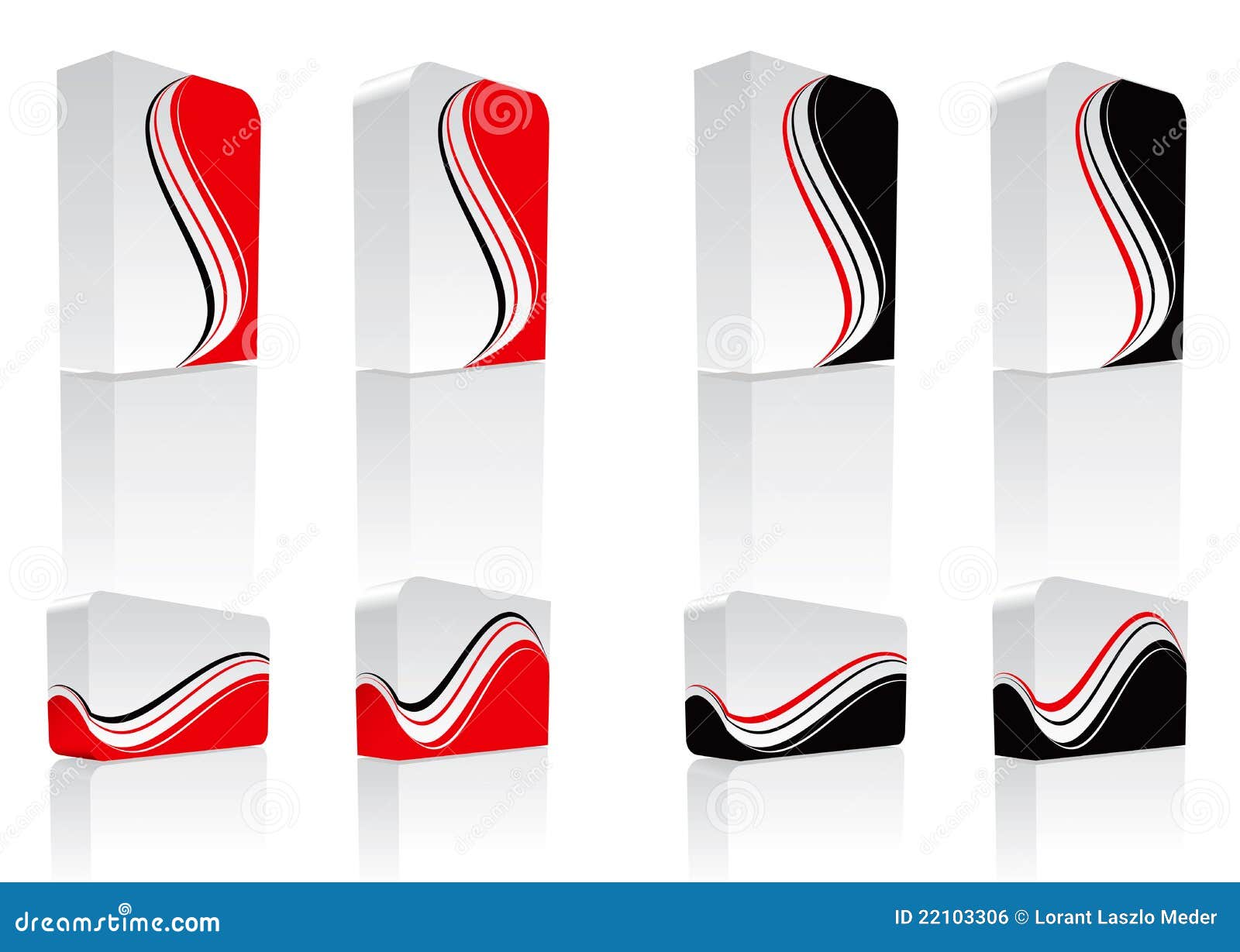 3D box icon set stock vector. Illustration of product - 22103306