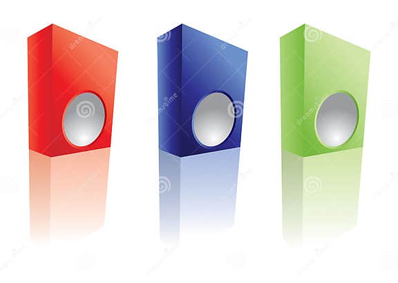 3D box icon set stock vector. Illustration of blue, blank - 25416443