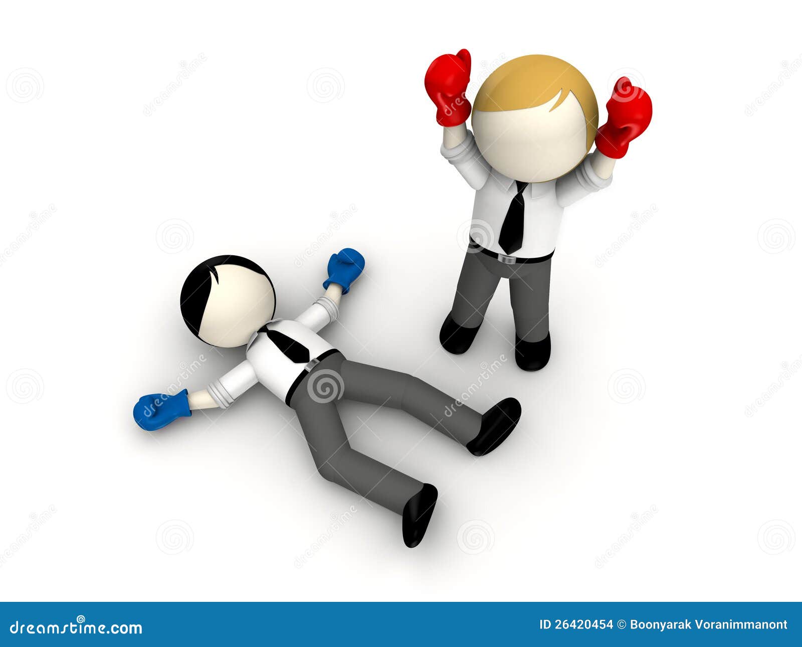 3d Boxing Concept for Business Rivalry. Stock Illustration ...
