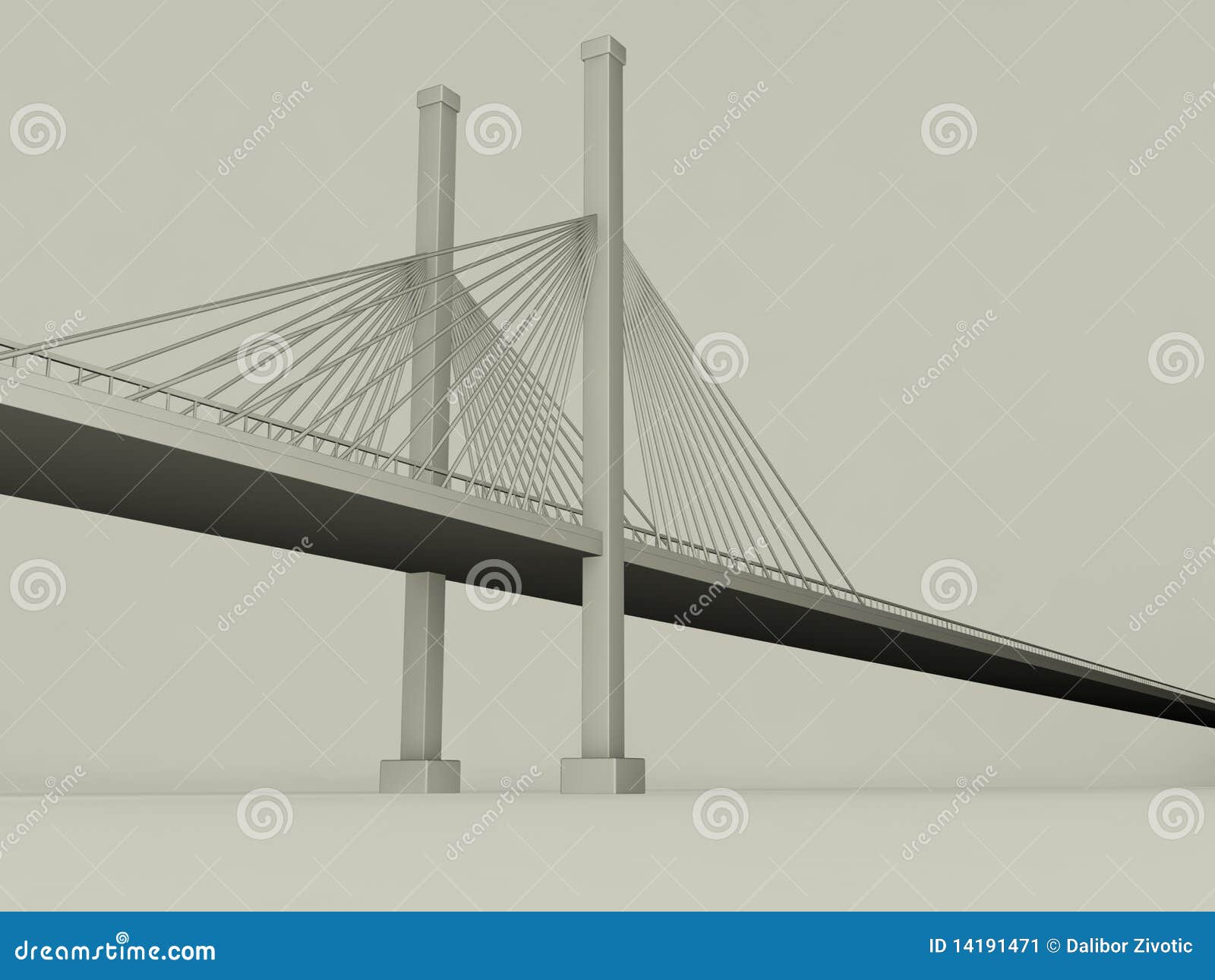 3D bridge stock illustration. Illustration of landmark - 14191471