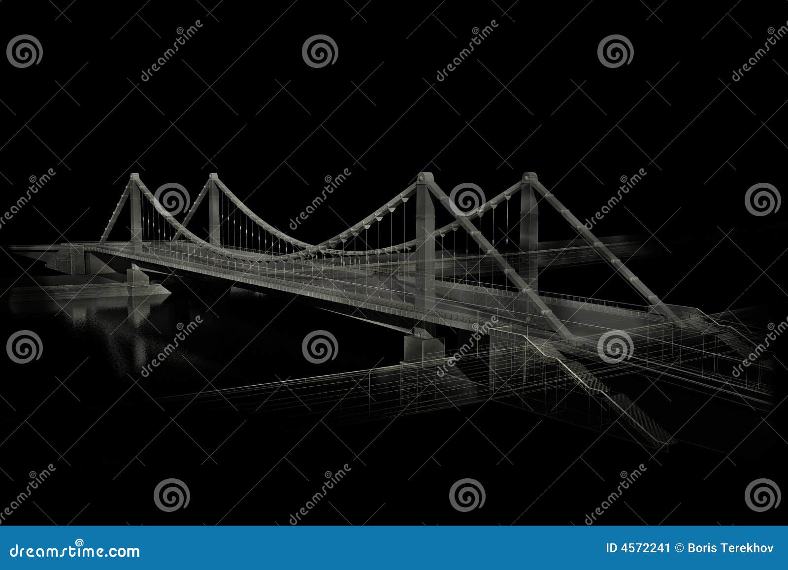 3d bridge stock illustration. Illustration of elements - 4572241