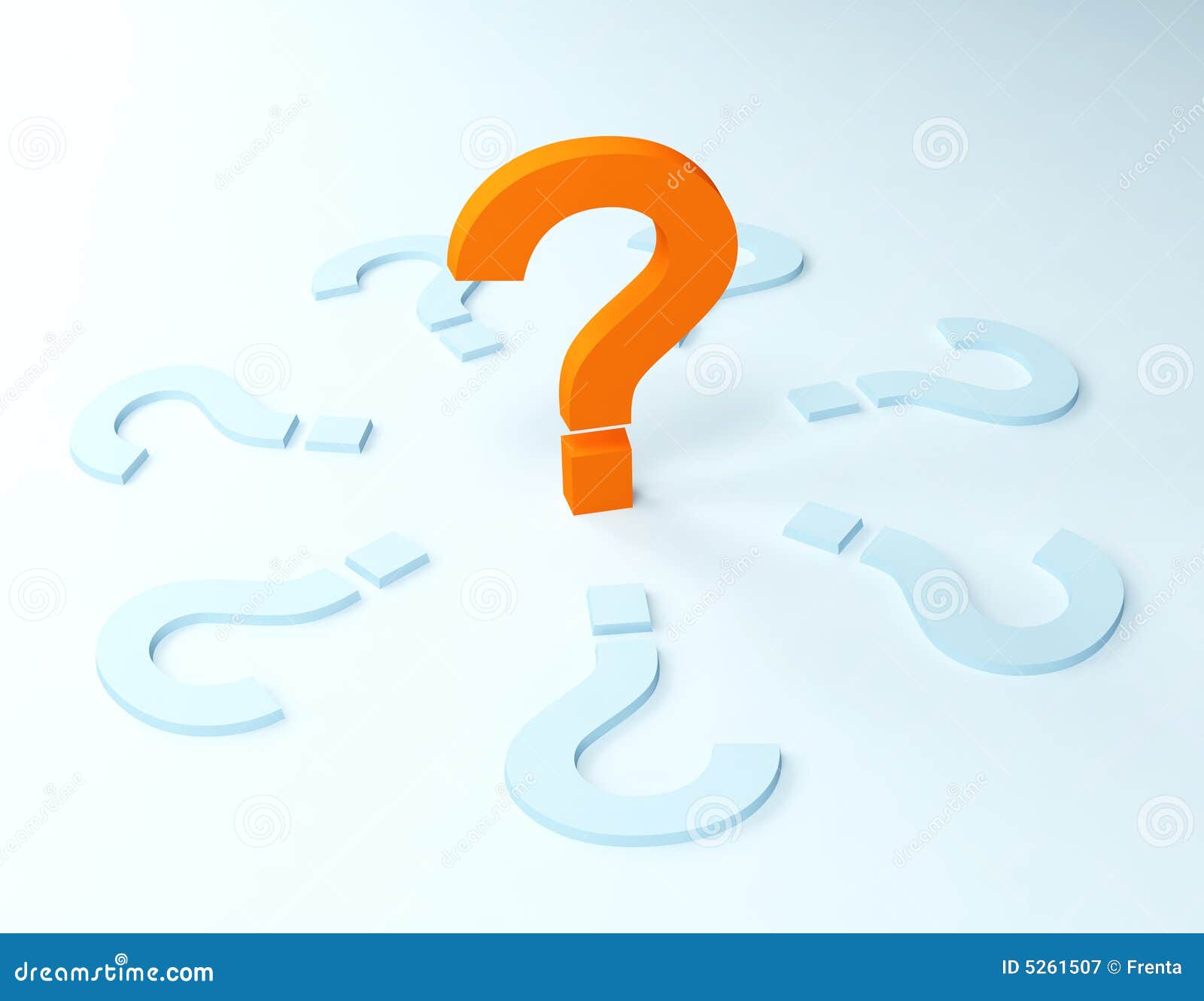 3d Bright Orange Question Mark Stock Illustration - Illustration of ...