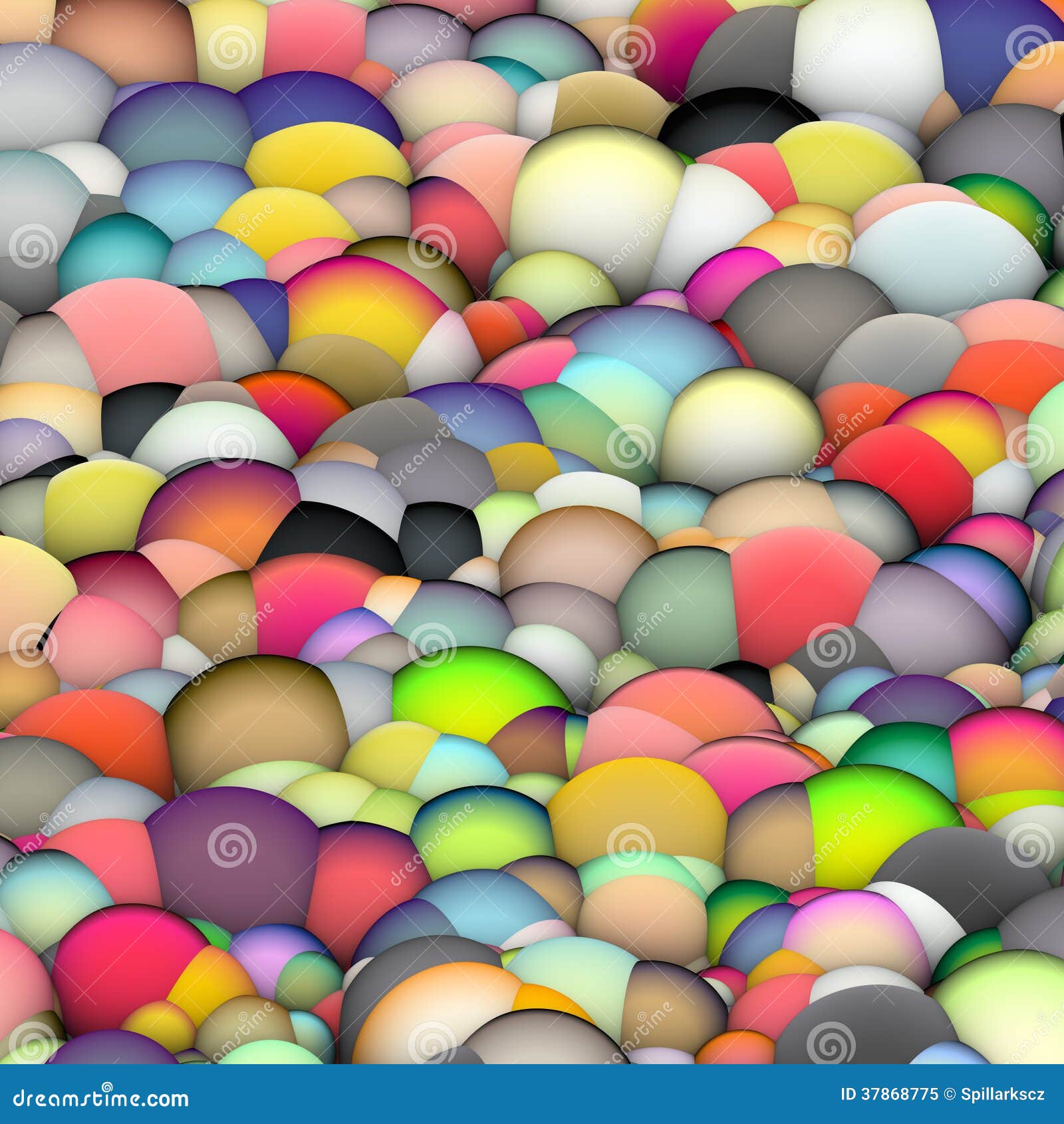 3d Bubble Balls Backdrop in Multiple Bright Colors Stock Illustration ...