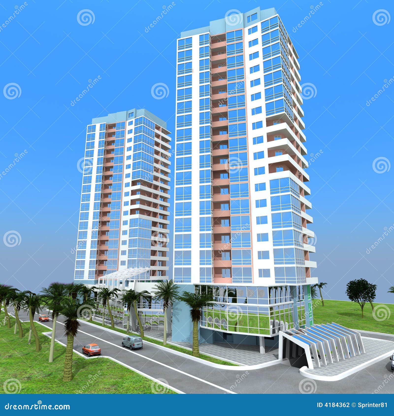 3d building stock photo. Image of commercial, office, schematic - 4184362