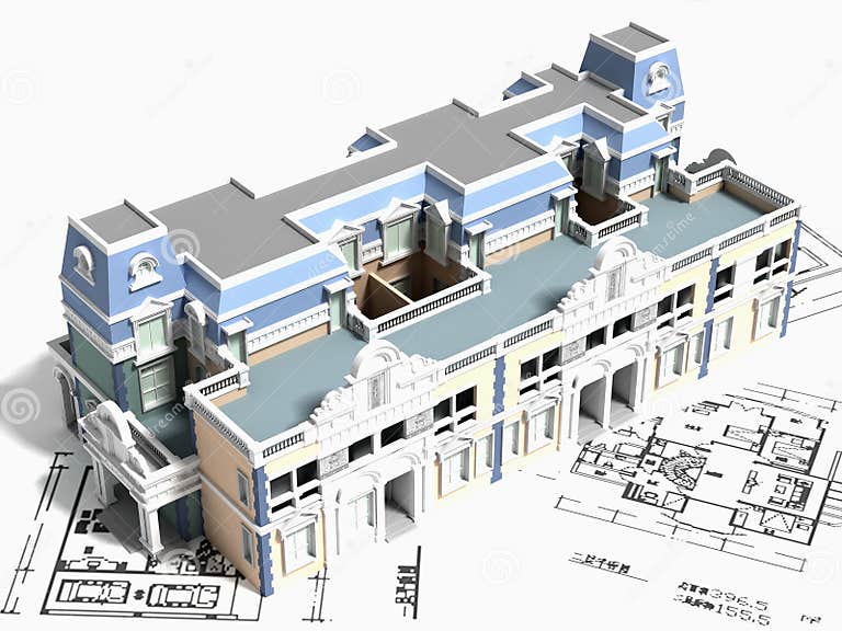 3D building design stock illustration. Illustration of develop - 8990619