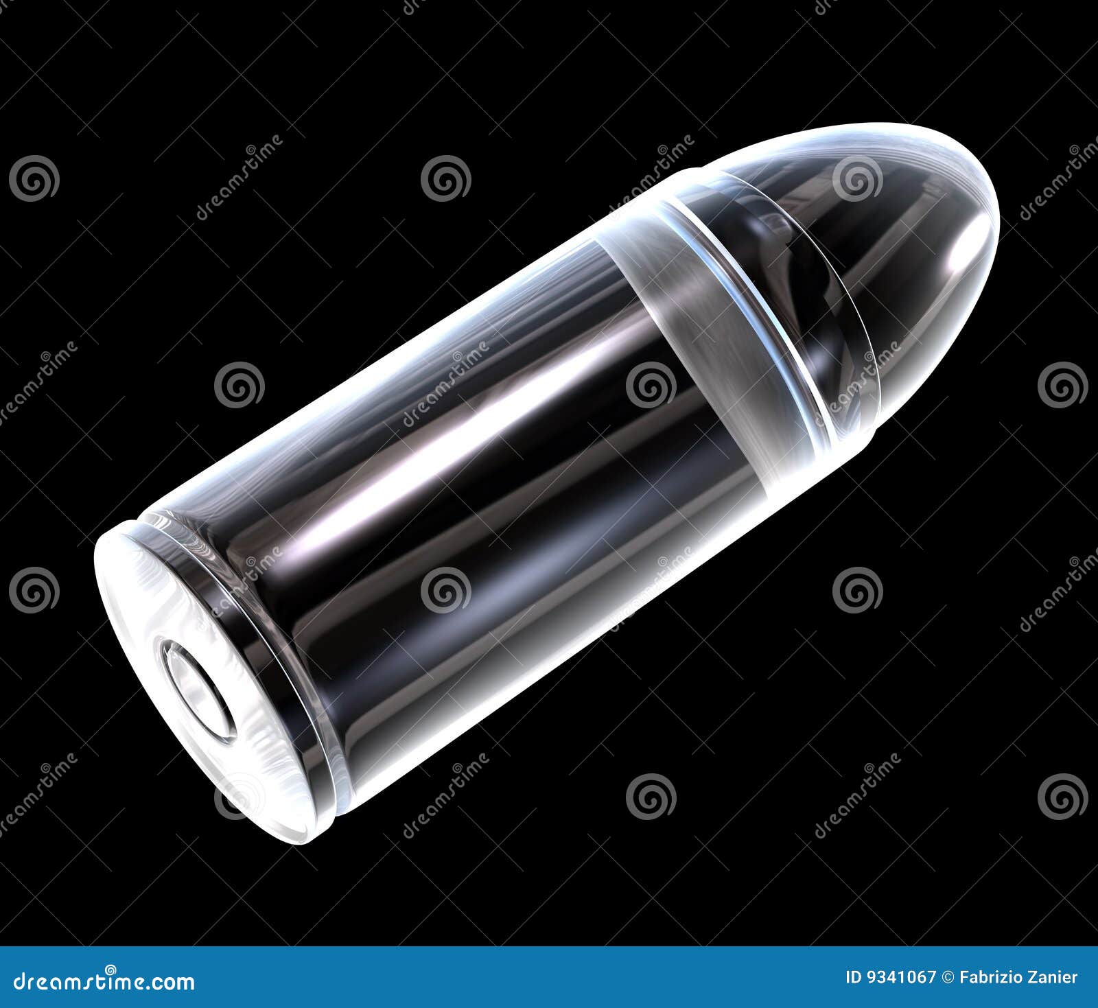 3d bullet made of glass stock illustration. Illustration of atomic ...