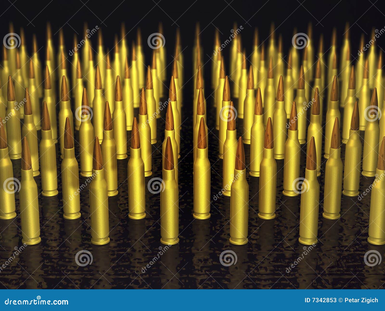 3d bullets stock illustration. Illustration of trigger - 7342853