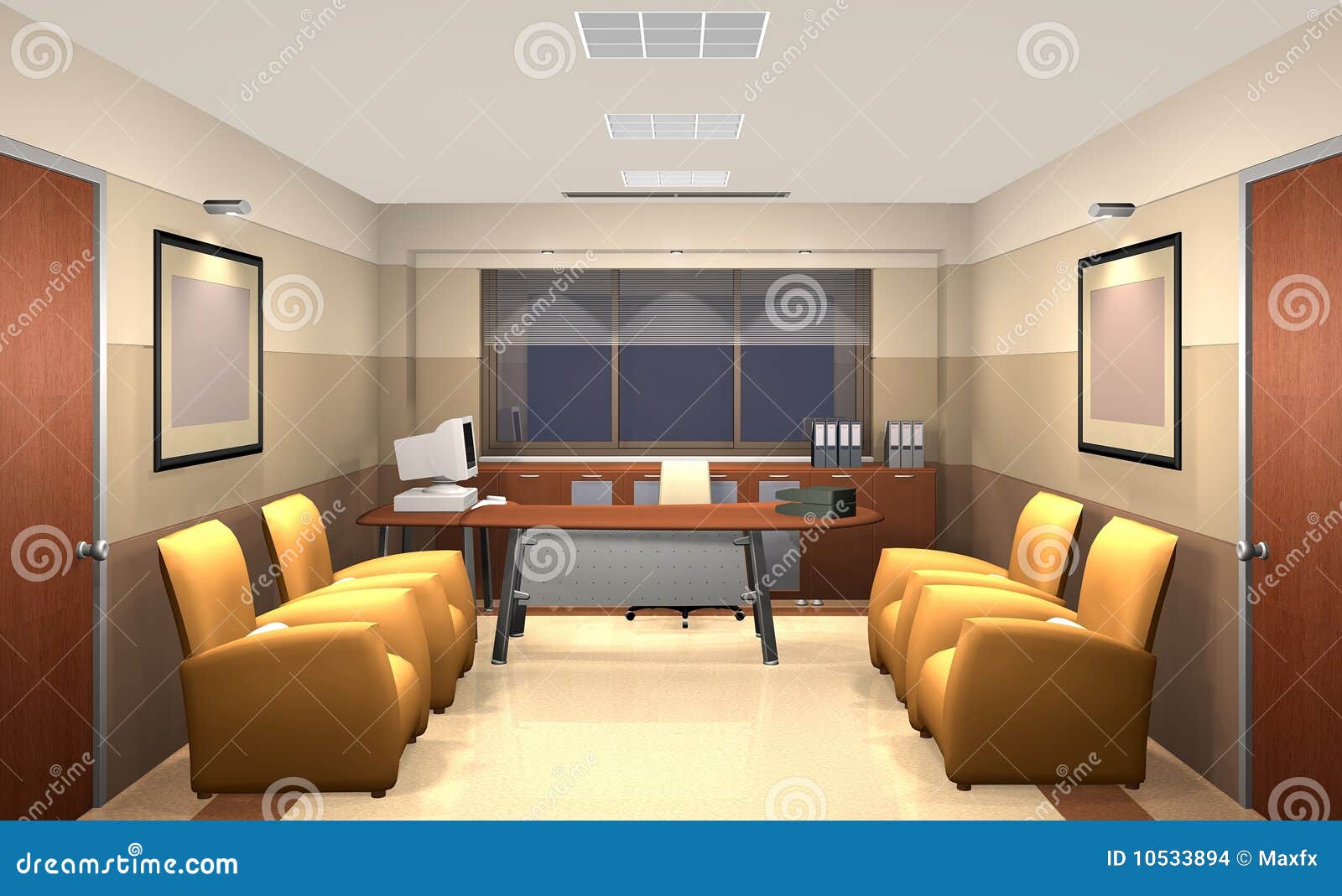 3D bureau stock illustratie. Illustration of binnen, bureau - 10533894