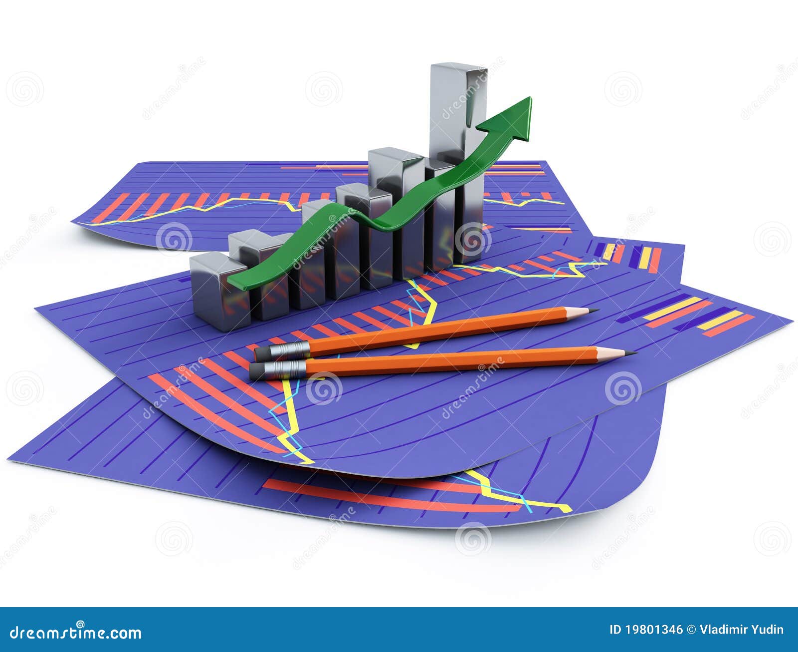 3d business chart stock illustration. Illustration of investment - 19801346