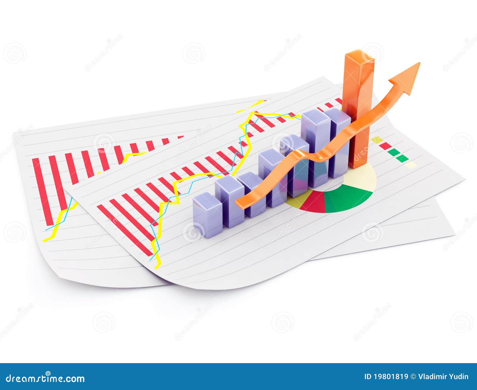 3d business chart stock illustration. Illustration of graph - 19801819