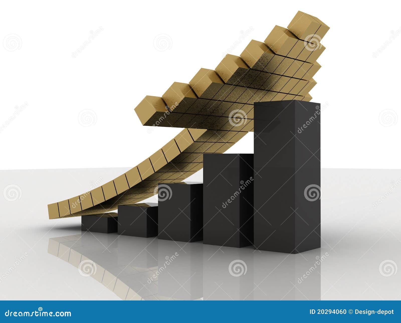 3D Business graph stock illustration. Illustration of increase - 20294060