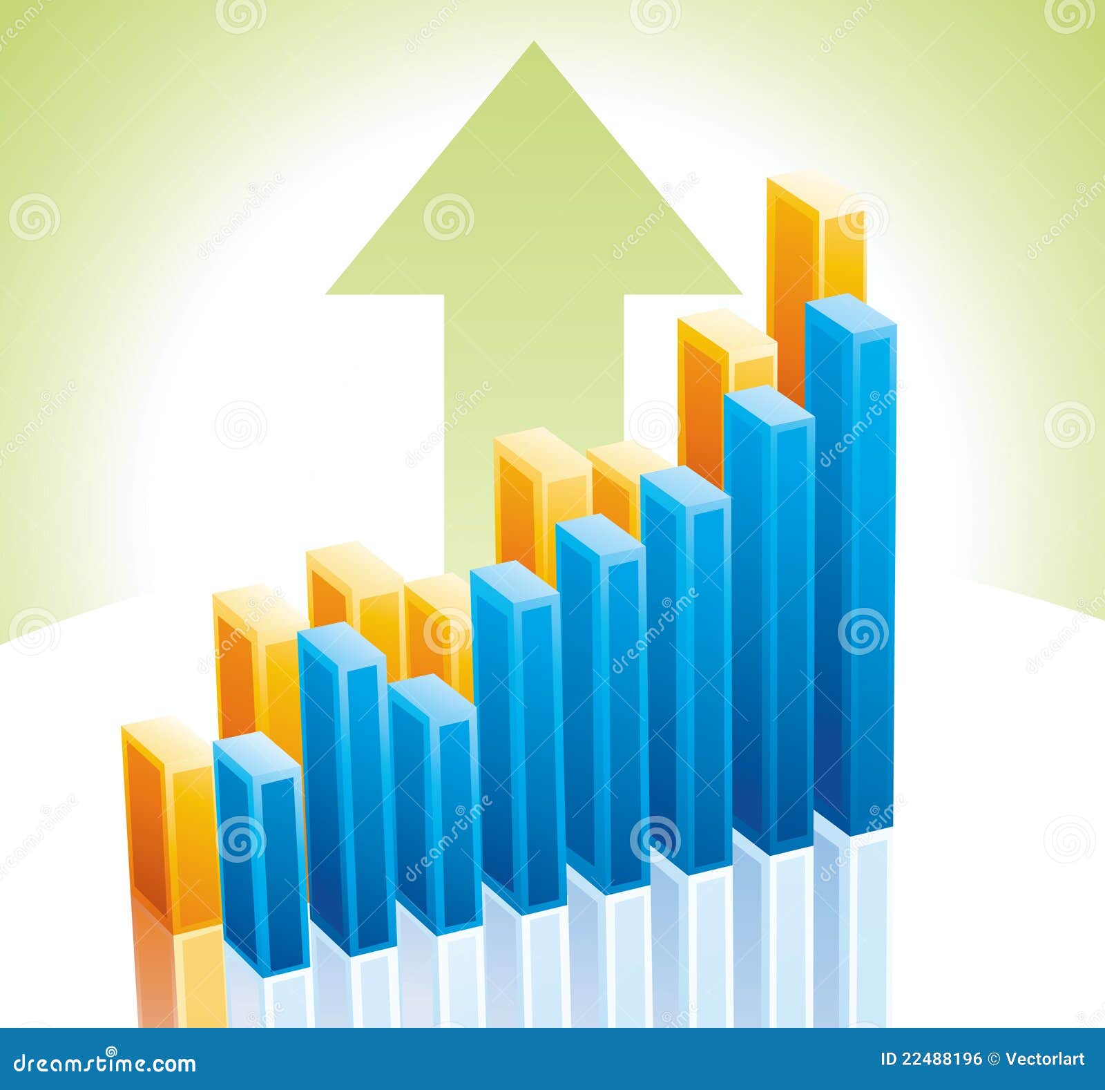 3d business graph stock vector. Illustration of reflection - 22488196