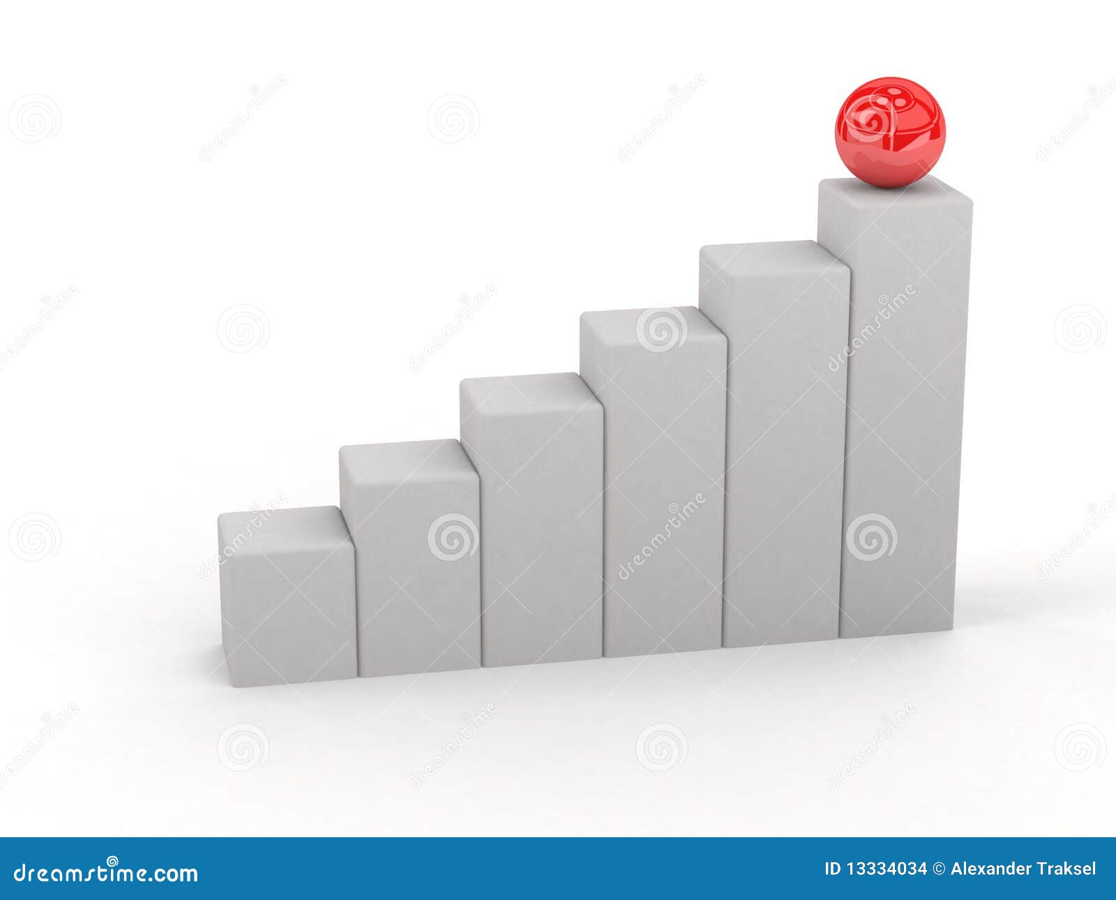 3d Business Graph Isolated on White Background Stock Illustration ...