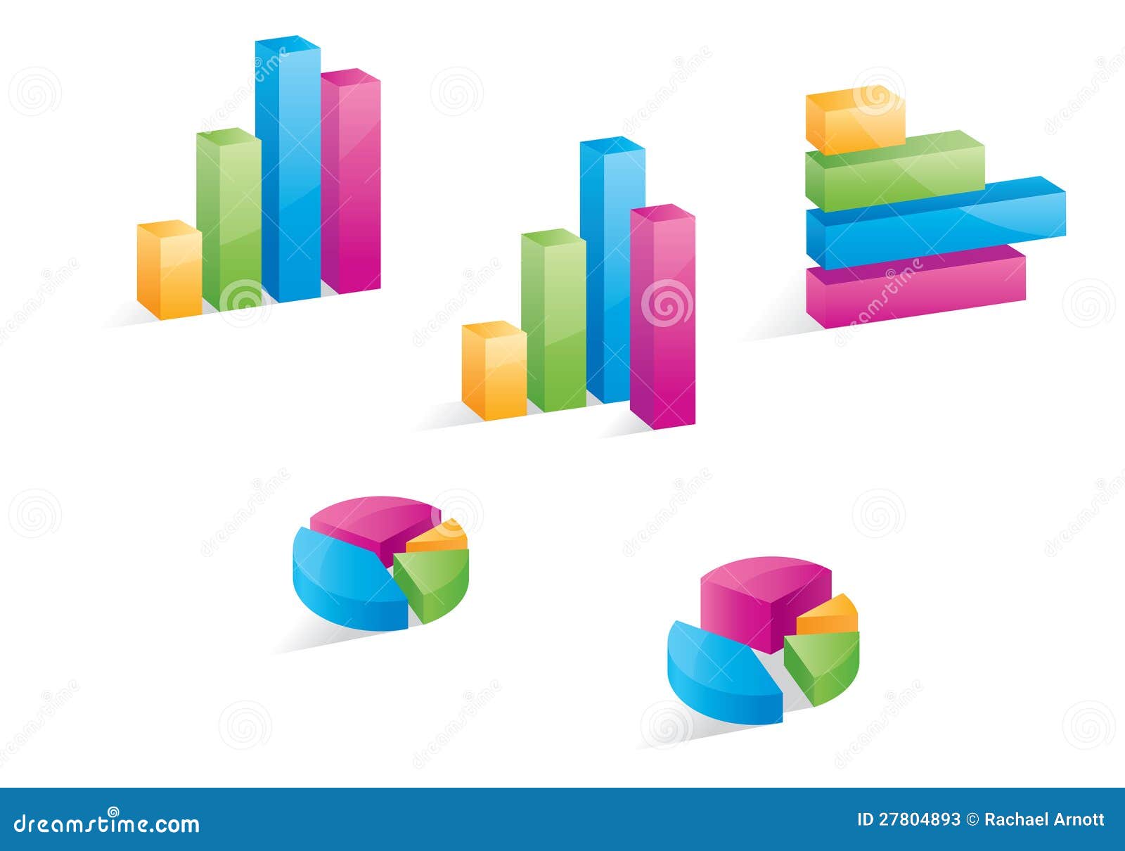 3D Business Graphs stock vector. Illustration of scale - 27804893