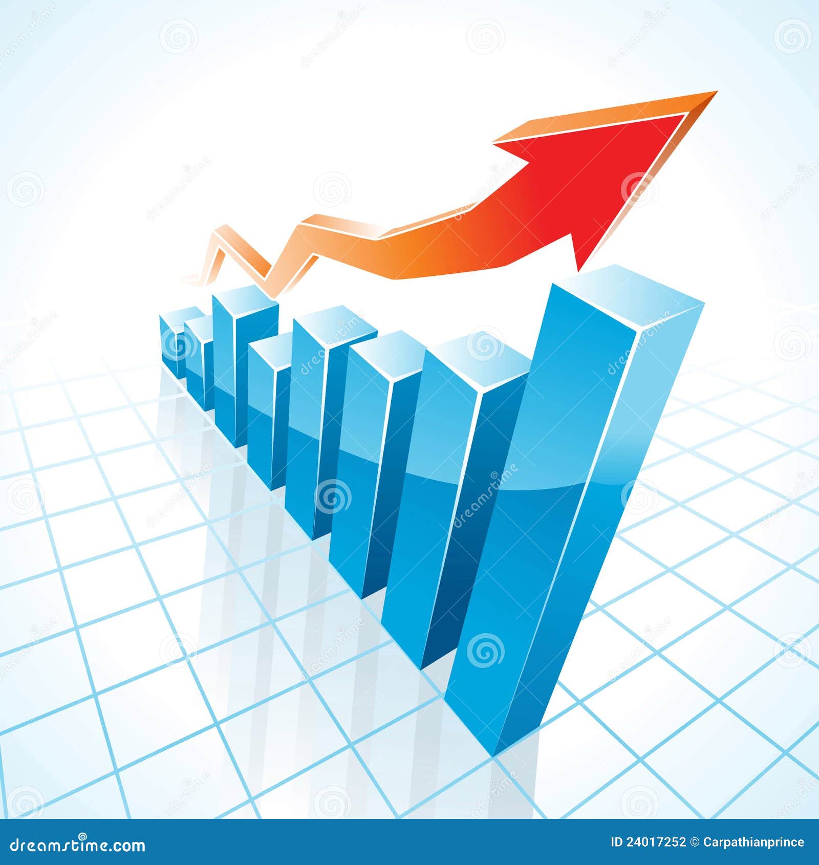 3d Business Growth Bar Graph Stock Vector - Illustration of abstract ...