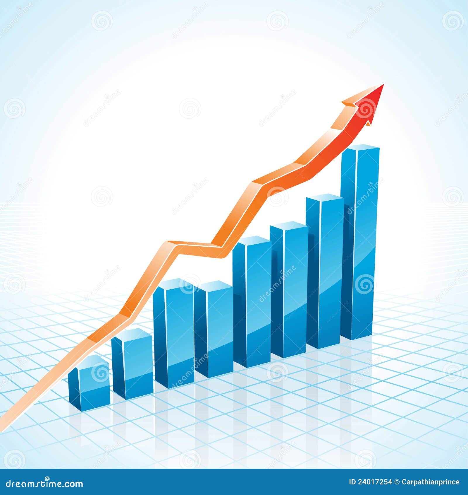 3d Business Growth Bar Graph Stock Vector - Image: 24017254