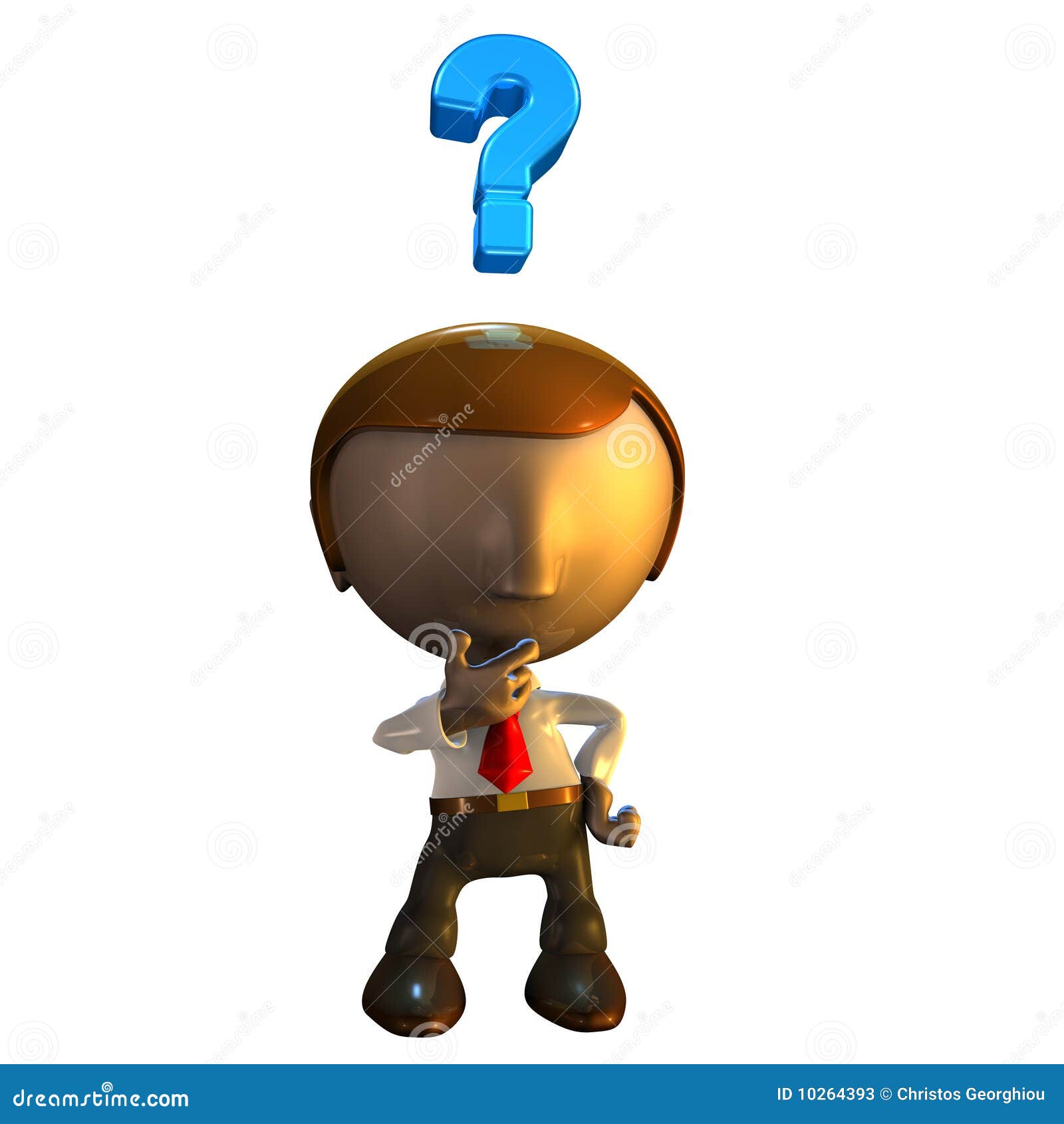 3d Business Man Character with Question Mark Stock Illustration ...