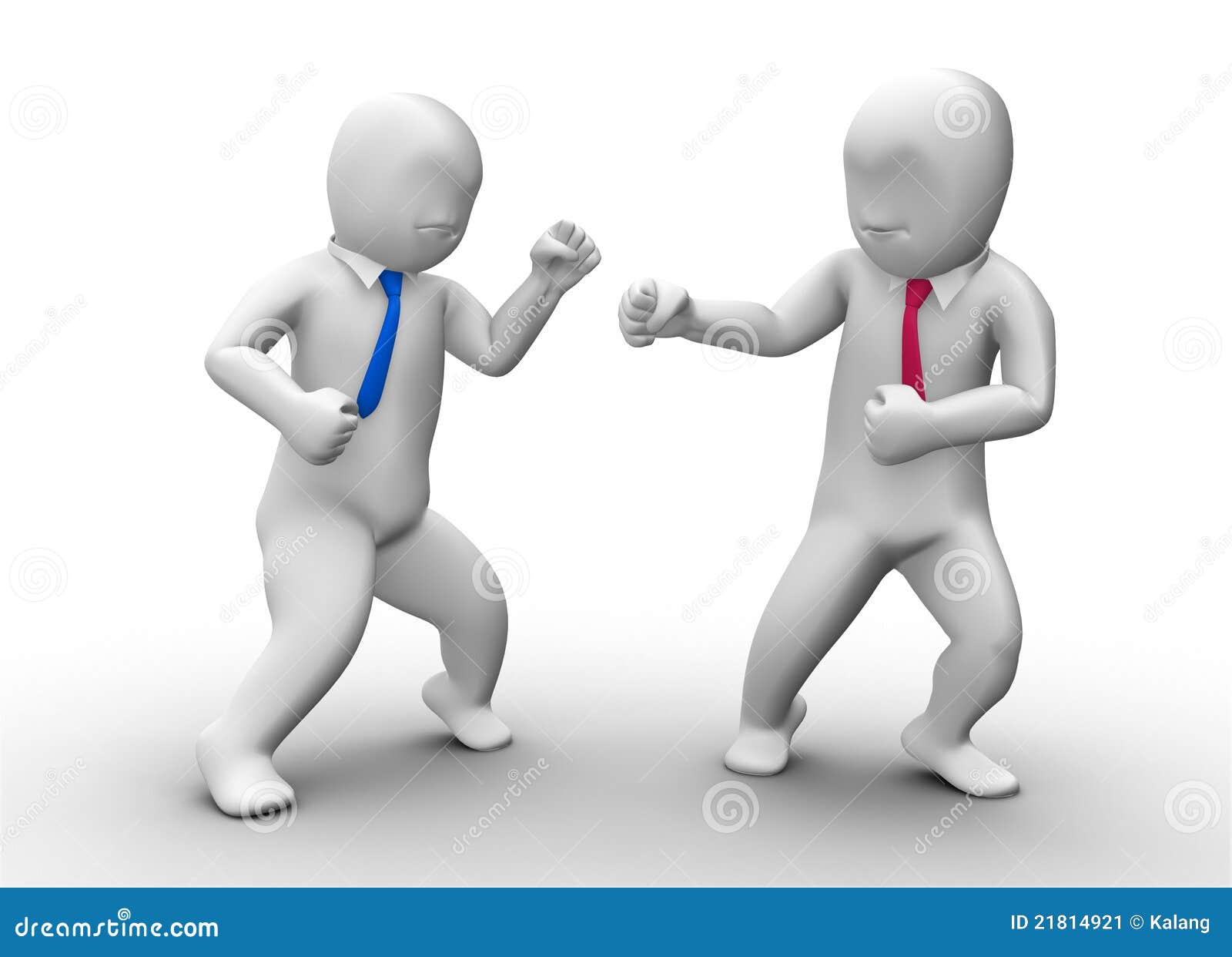 3d Business Man Fighting Stock Image - Image: 21814921