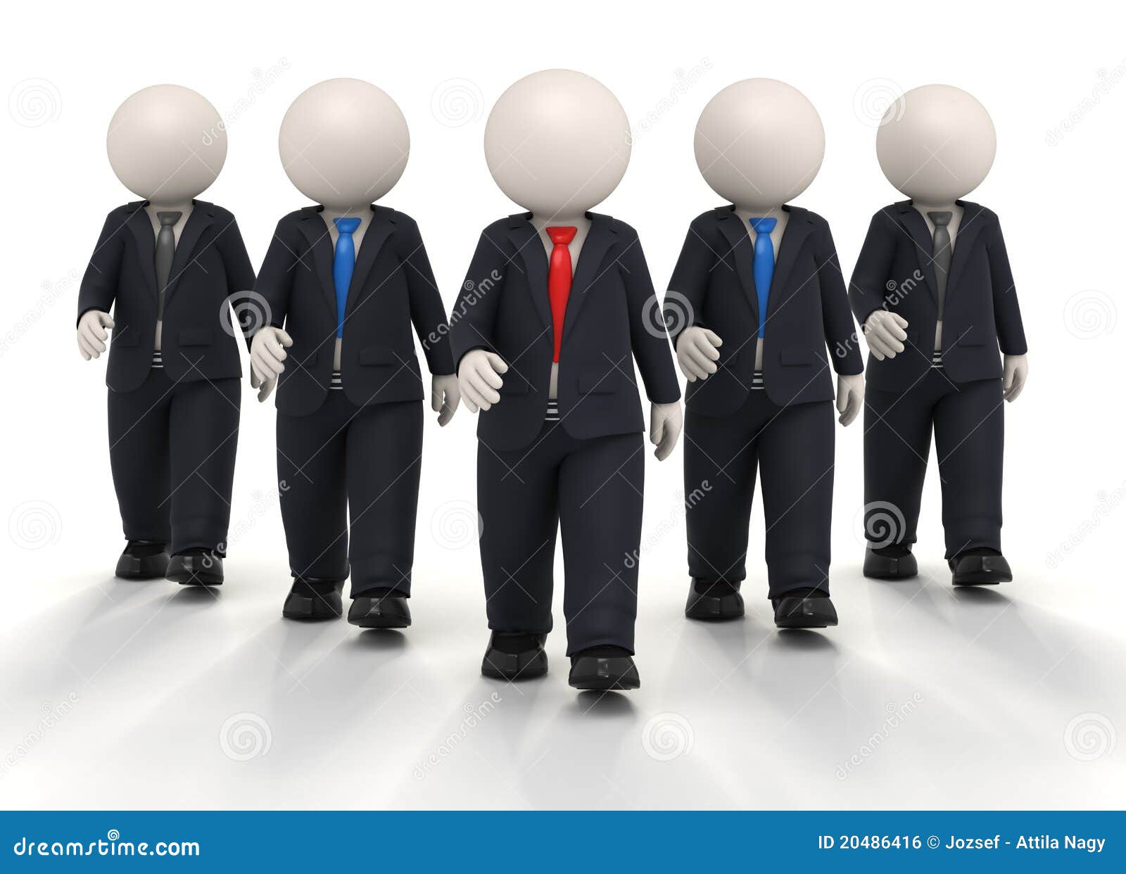 3d Business Team and Leader in Uniform Stock Illustration ...