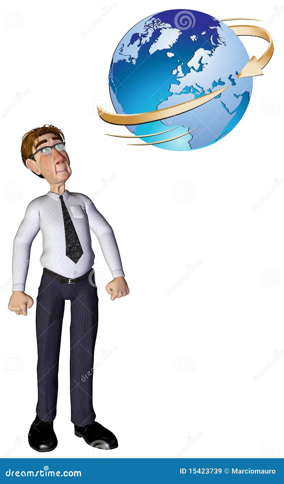 3d businessman global stock illustration. Illustration of presenter ...