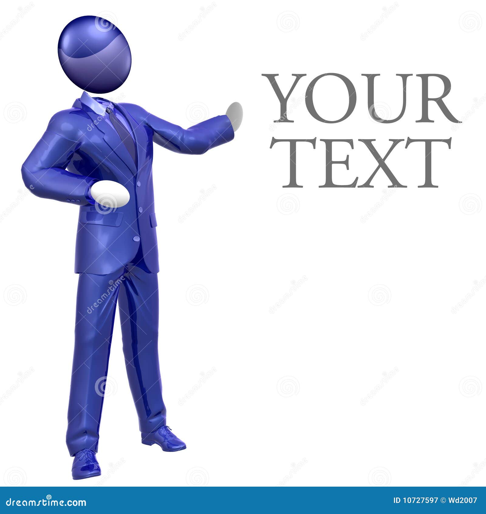 3d Businessman Icon on Presentation Pose Stock Illustration ...