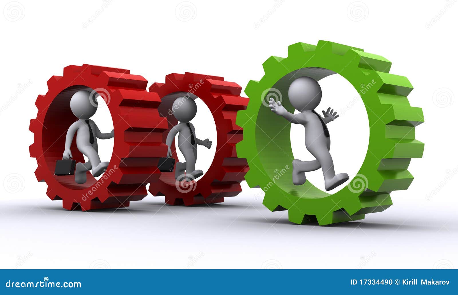 3d Businessman Inside Gear. Teamwork Concept Stock Illustration ...