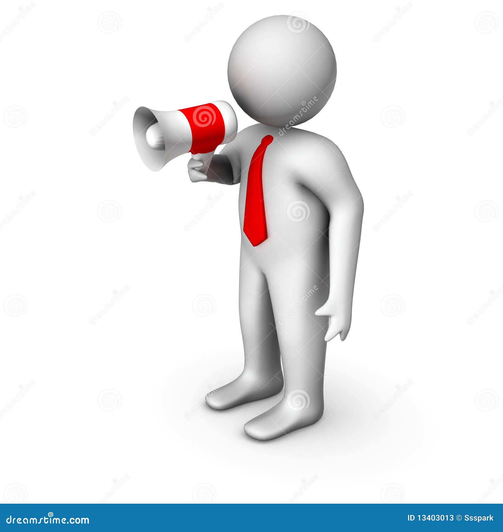 3d Businessman Speaks in Megaphone Stock Illustration - Illustration of ...